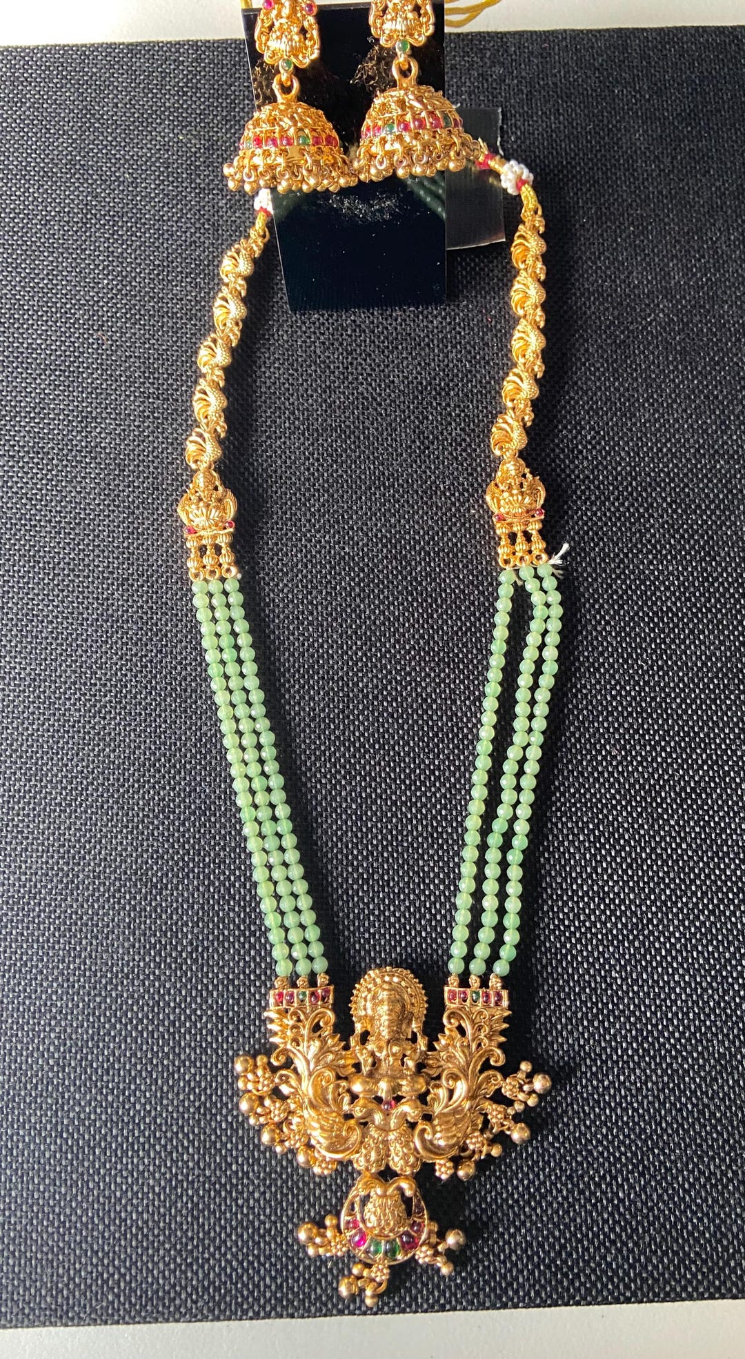 Beautiful Green Beads One Gram Gold Set - Etsy