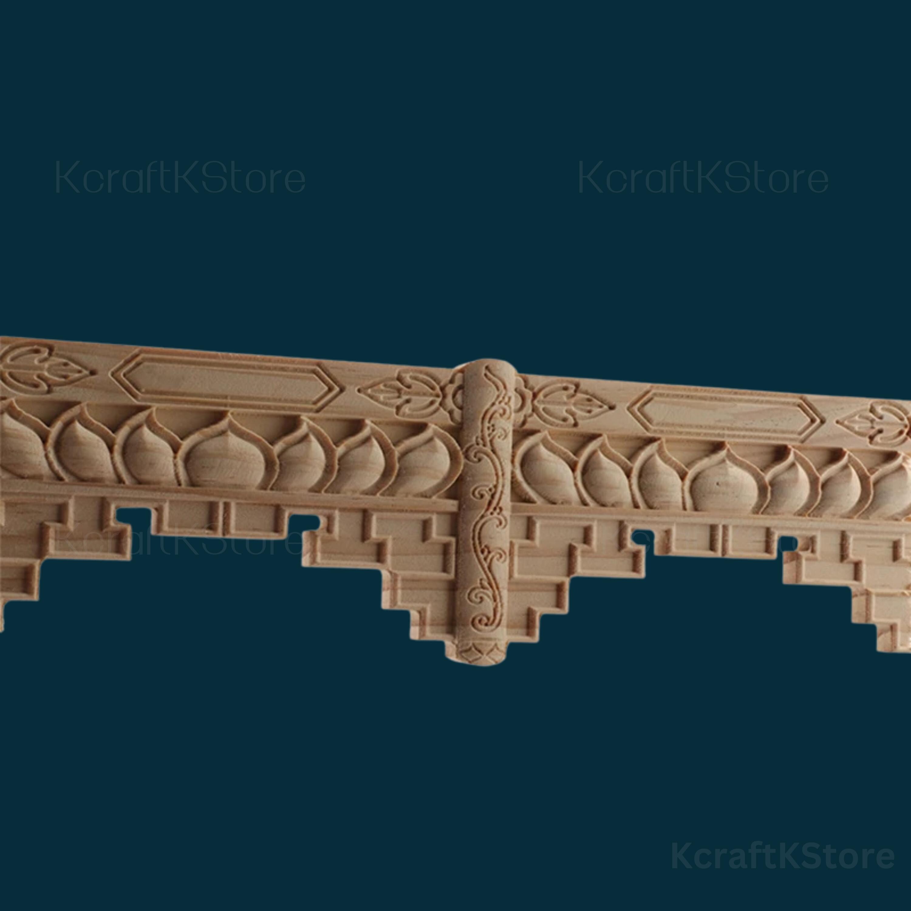 Scalloped Wood Trim Molding,long Scalloped Trim, Unpainted Carved Line ...