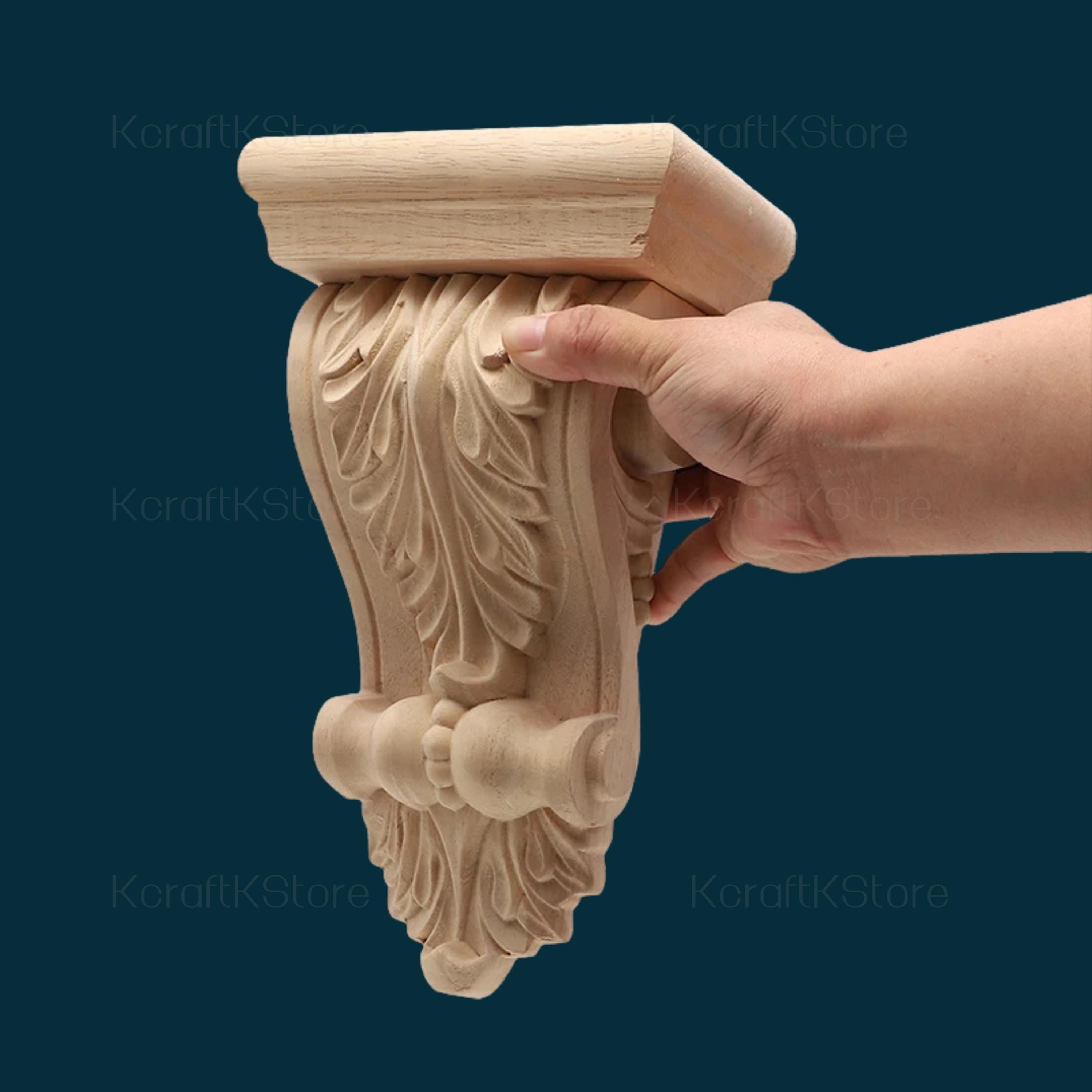 Roman Column Corbel, Wooden Roman Column, Carved Corbel, Flower Wood ...