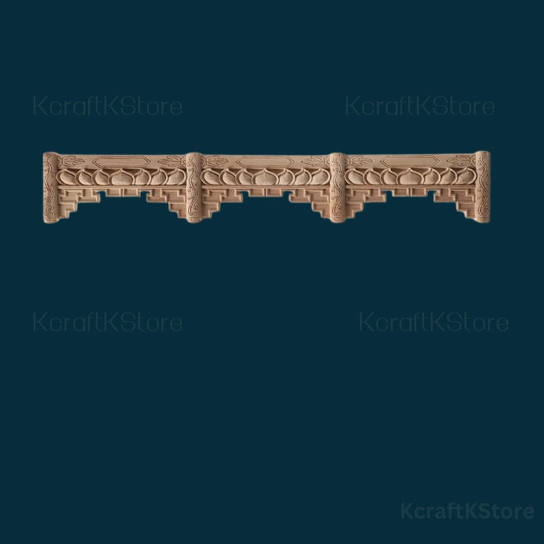 Scalloped Wood Trim Molding,long Scalloped Trim, Unpainted Carved Line ...