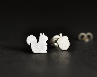 Squirrel Stud Earrings - Etsy