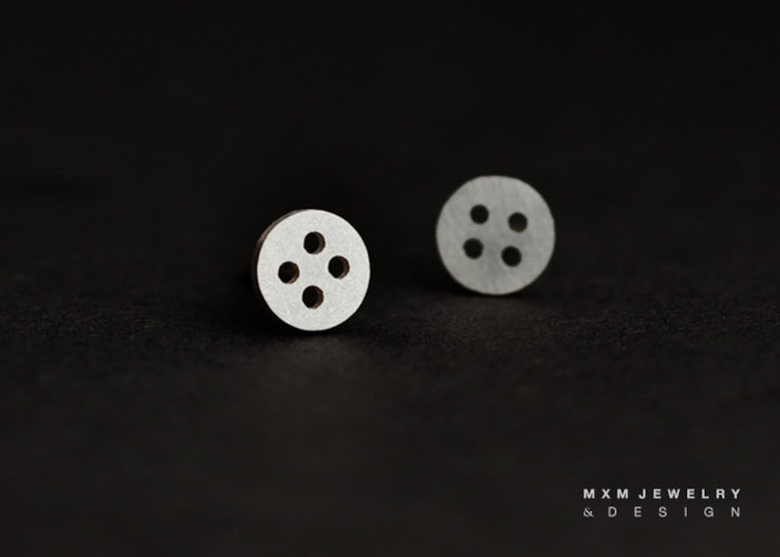 Tiny Sterling Silver Button Stud Earrings - Etsy