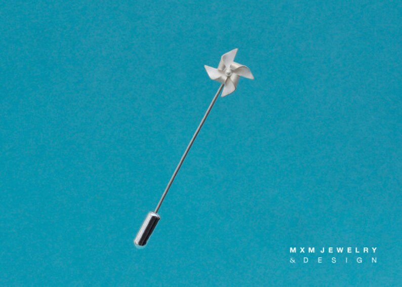 Handfolded Spinnable Sterling Silver Pinwheel Pin - Etsy