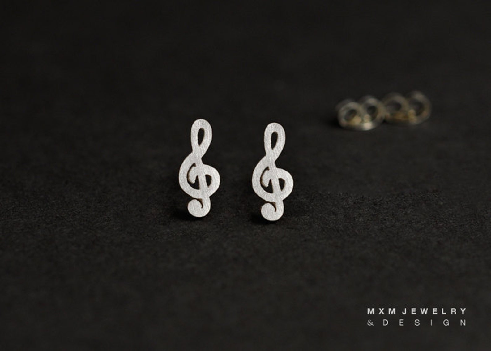 Sterling Silver or Solid Gold Music Clef Note / G and F Clef | Etsy