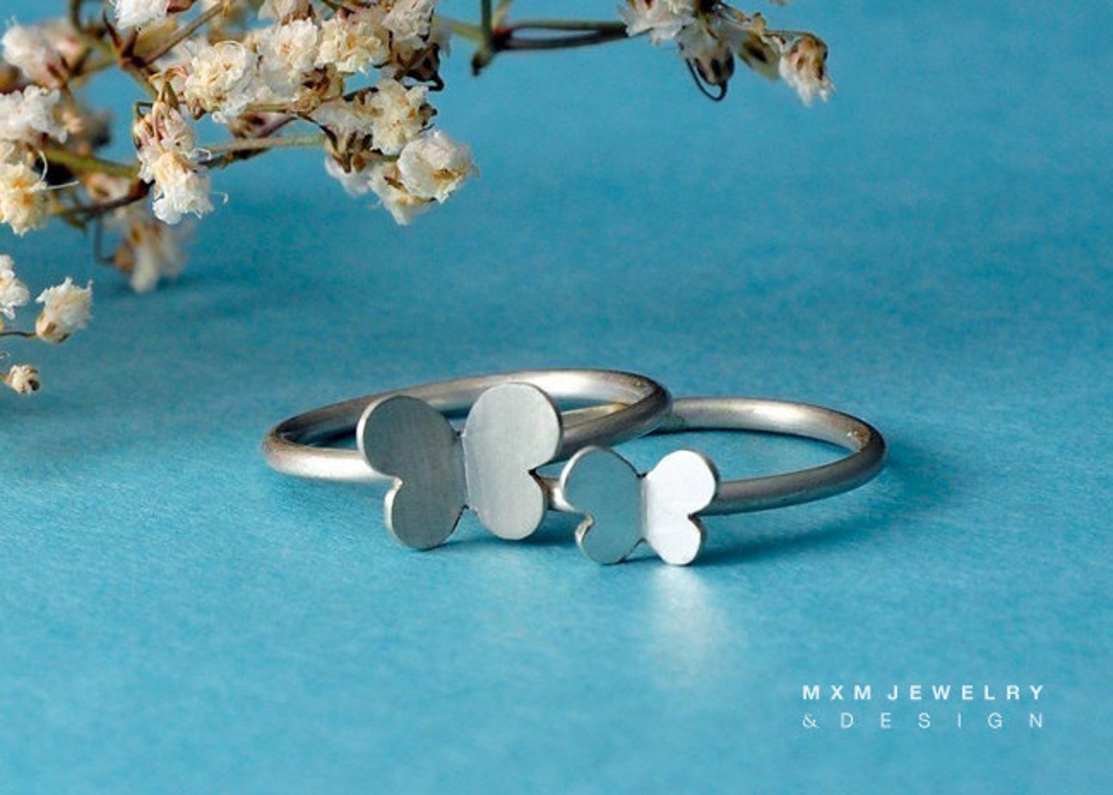 Double Butterfly Rings - Etsy