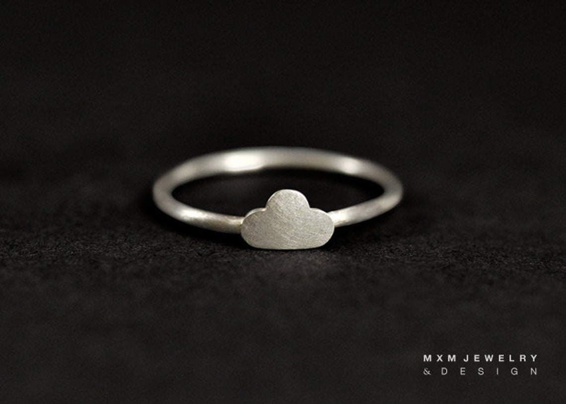 Sterling Silver Tiny Cloud Ring - Etsy