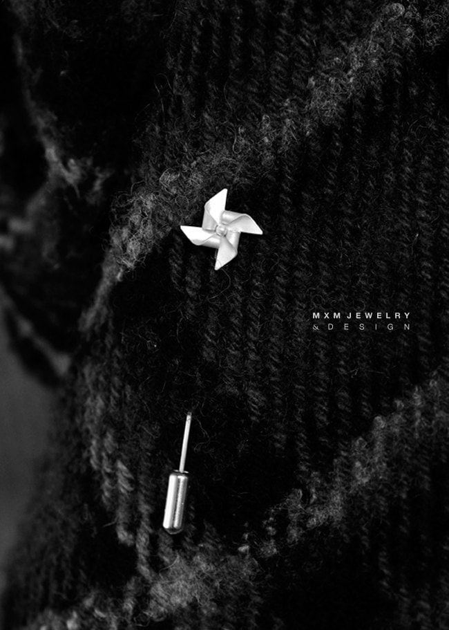 Handfolded Spinnable Sterling Silver Pinwheel Pin - Etsy