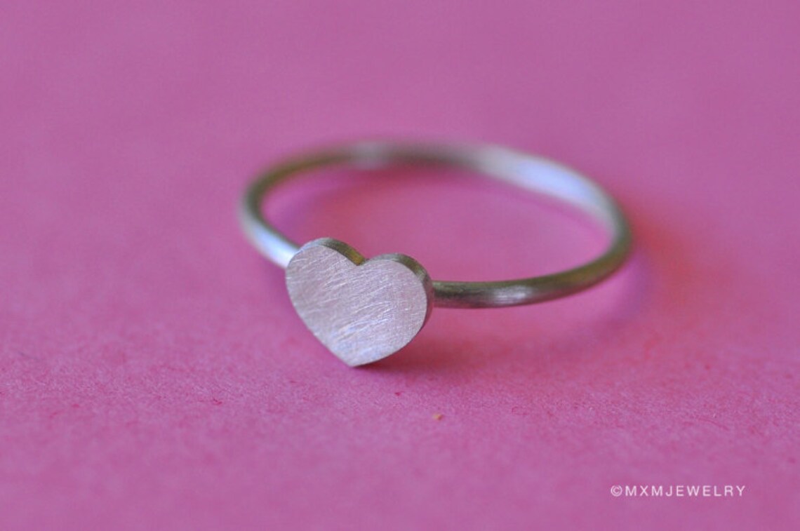 Sterling Silver Little Heart Ring - Etsy