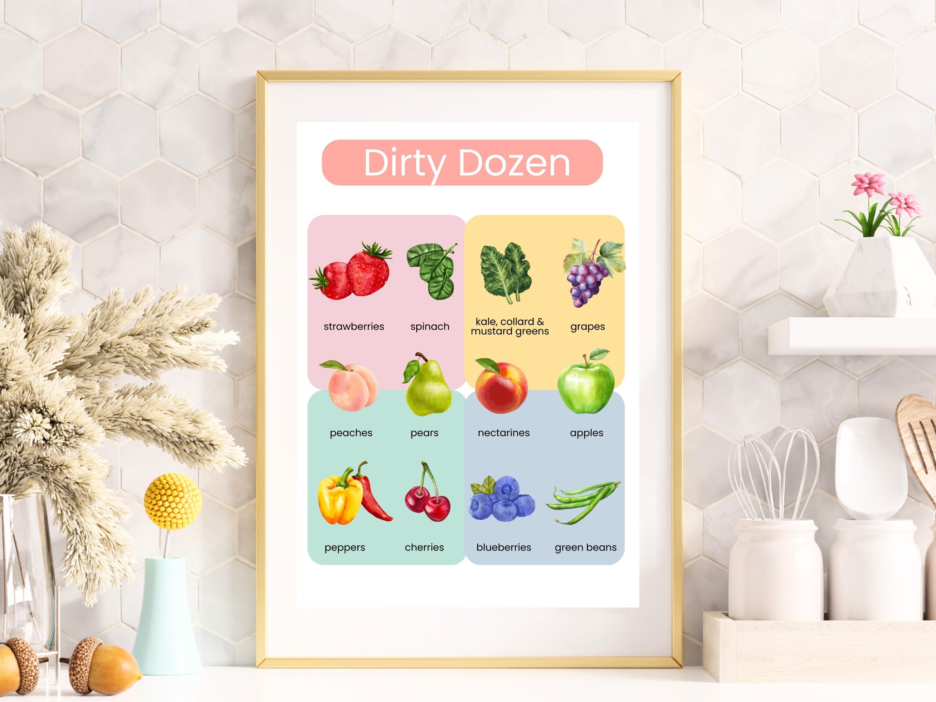 Dirty Dozen Food List | Printable Nutrition Poster | Healthy Food Chart ...