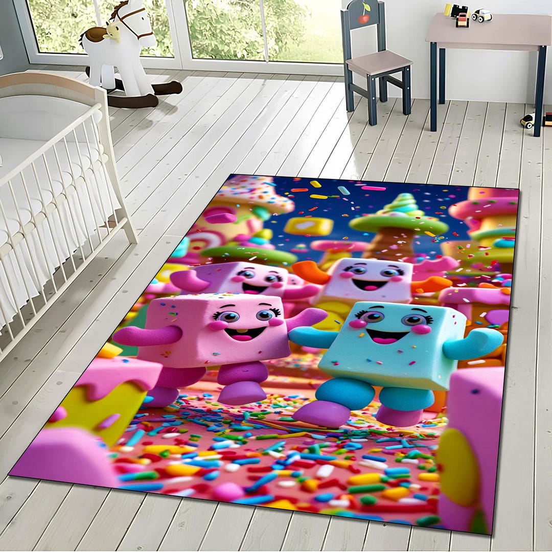 Kawaii Marshmallow Rug: Candyland Kids Room, Pastel Decor - Etsy