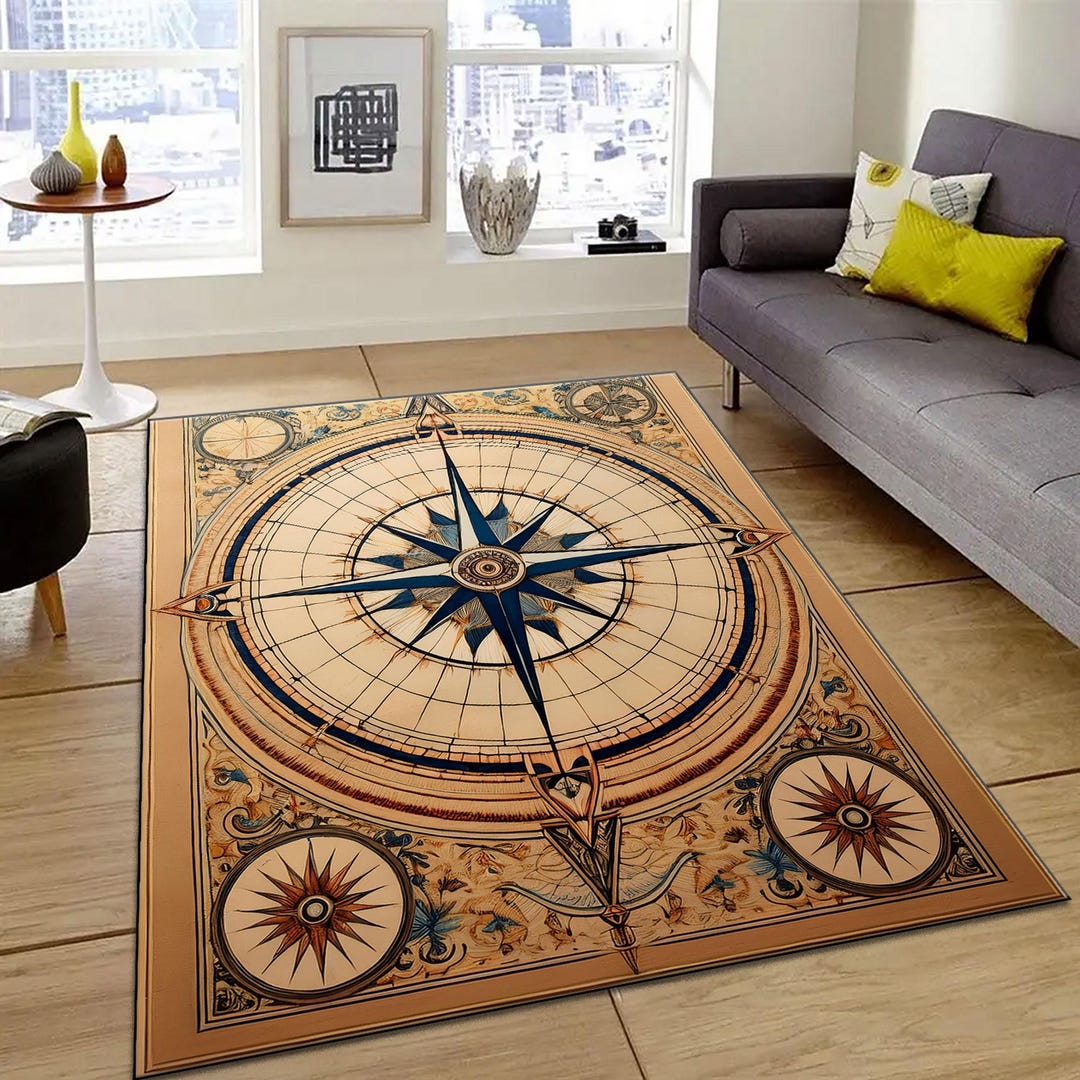 Modern and Artistic Design, Compass Carpet, Compass Medallion Mat ...