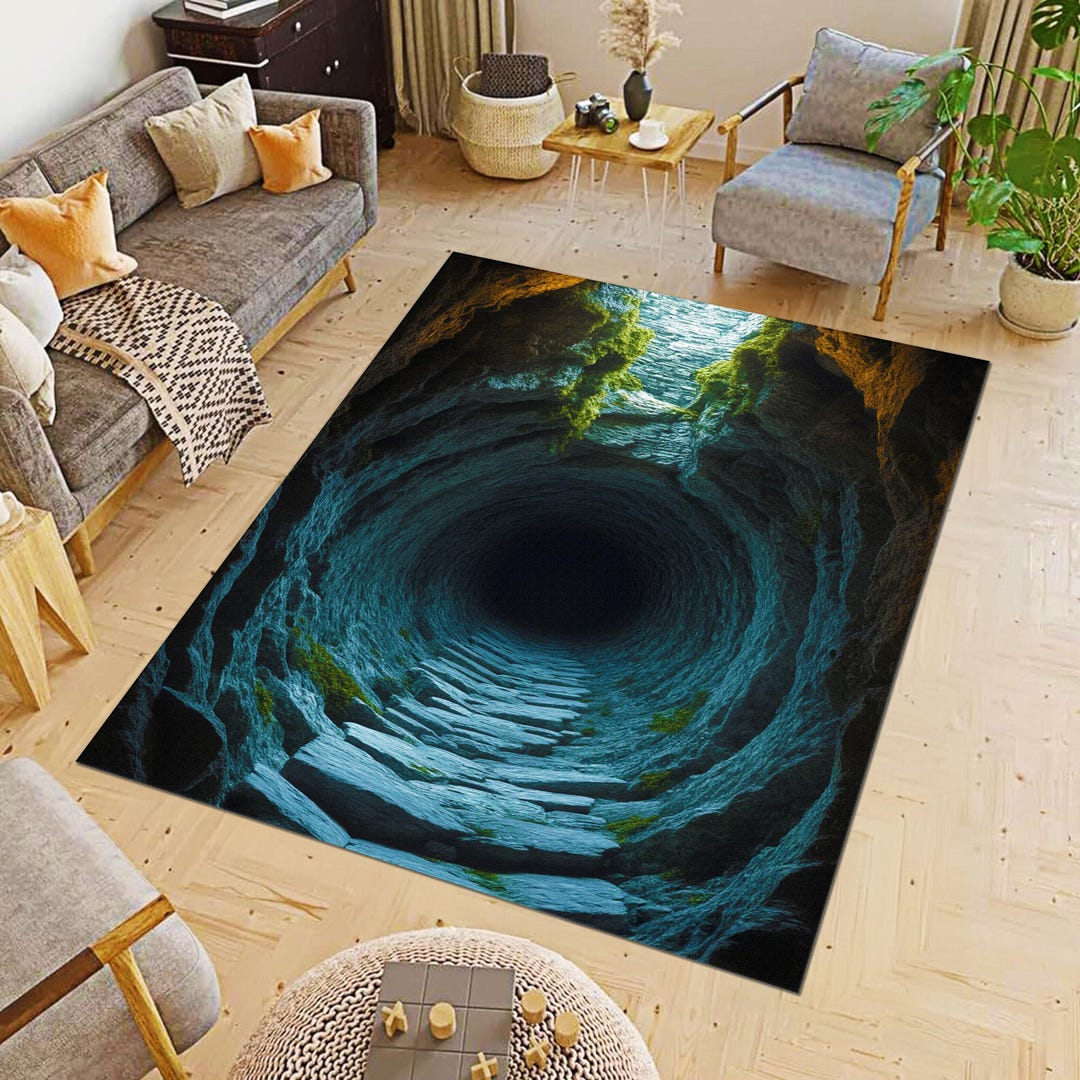 Deep Cave Tunnel Rug – Fantasy Stone Path Floor Decor, Dark Mystical ...