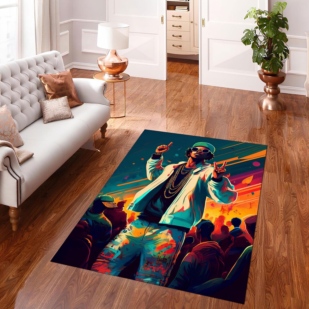 Vibrant Hip Hop Legends Rug,colorful Rappers Tapestry – Unique Hip Hop ...