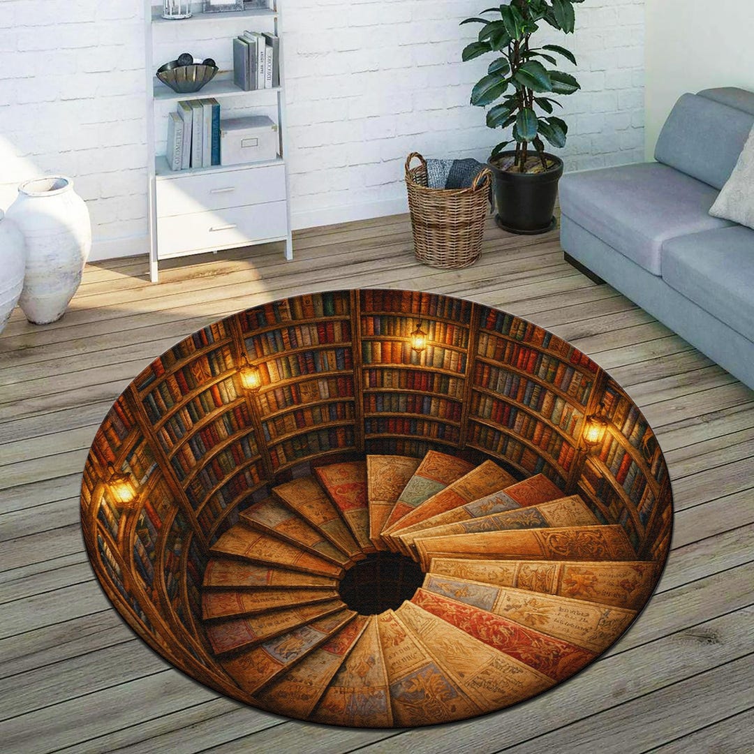 Enchanted Library Round Mat – Cozy Book Lover Home Decor - Etsy