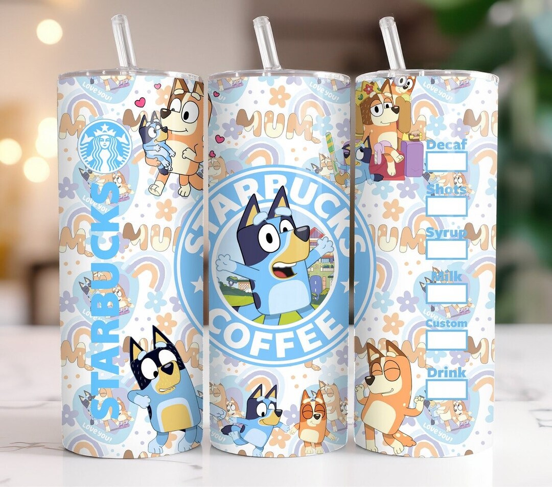 Bluey Tumbler Wrap, 20oz Skinny Tumbler Wrap, 20 Oz Tumbler Png ...