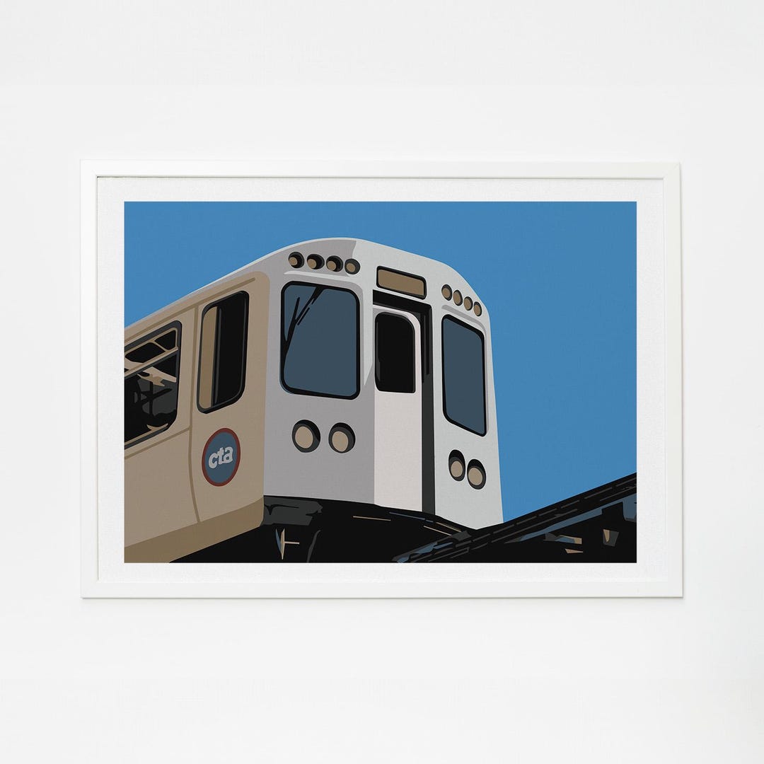 CTA Train Downloadable Print Wall Art, Chicago Transit Minimalist Print ...