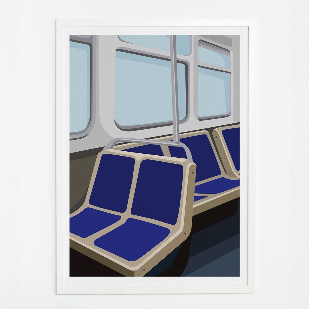 CTA Train Wall Art, Chicago Transit Minimalist Print, Trendy City ...