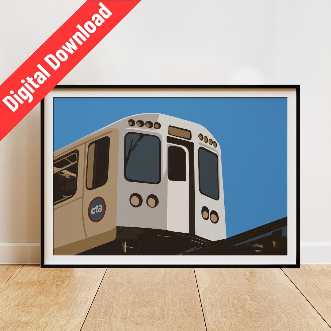 Downloadable CTA Train Wall Art, Chicago Transit Minimalist Print ...