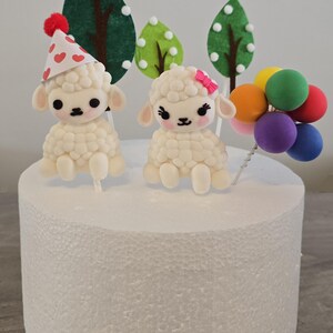 Fondant Sheep Cake Topper: Rainbow Birthday Party Decoration - Etsy