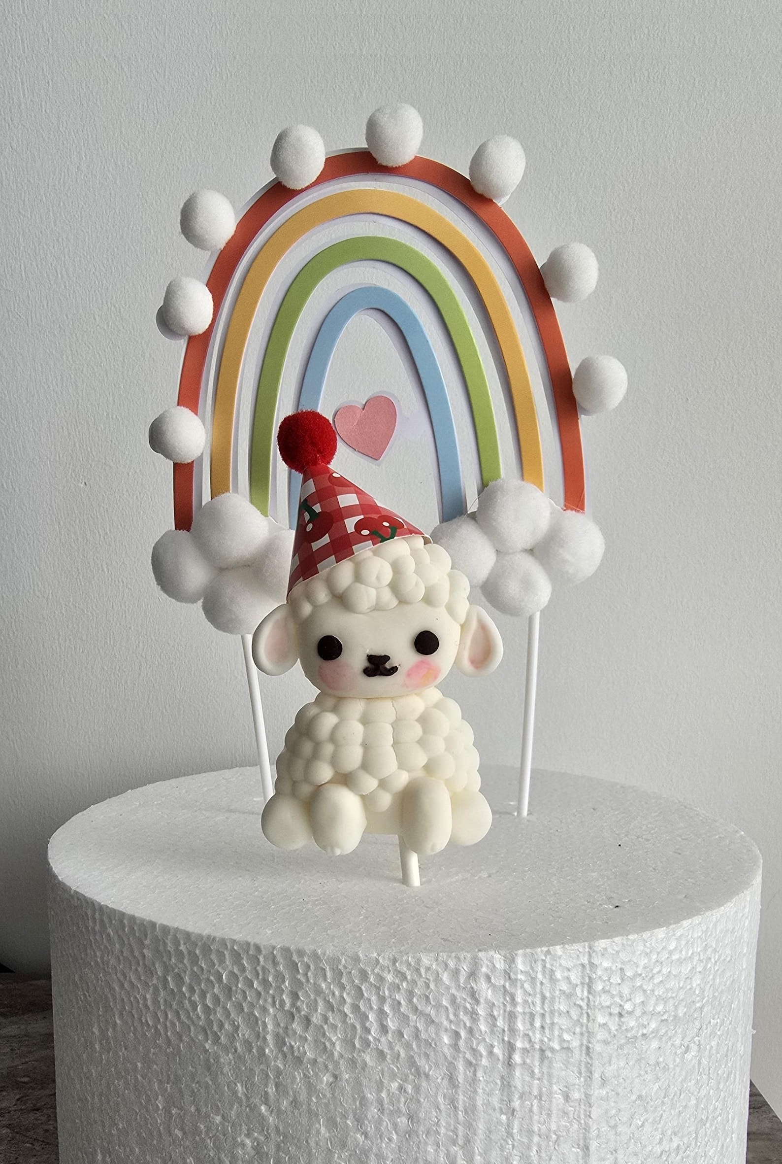 Fondant Sheep Cake Topper: Rainbow Birthday Party Decoration - Etsy