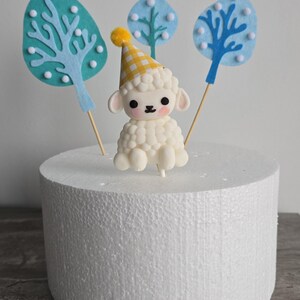 Fondant Sheep Cake Topper: Rainbow Birthday Party Decoration - Etsy