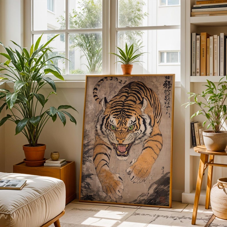 Japanese Tiger Poster, Chinese Tiger Print, Exhibition Art, Modern ...
