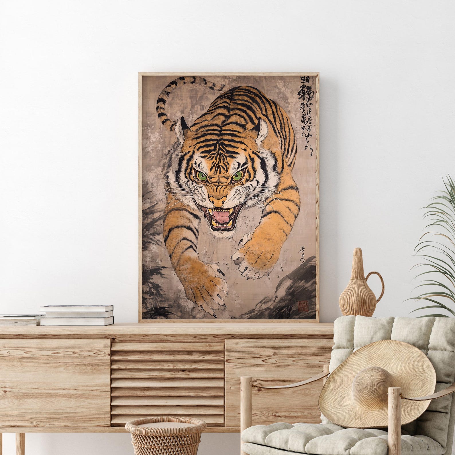 Japanese Tiger Poster, Chinese Tiger Print, Exhibition Art, Modern ...