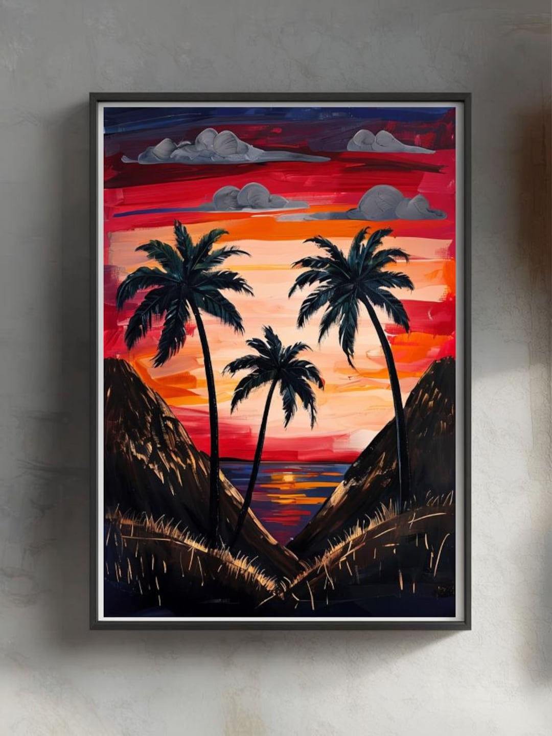 Red Sunset | Printable Digital Download | Creative Clay and Chaos ...