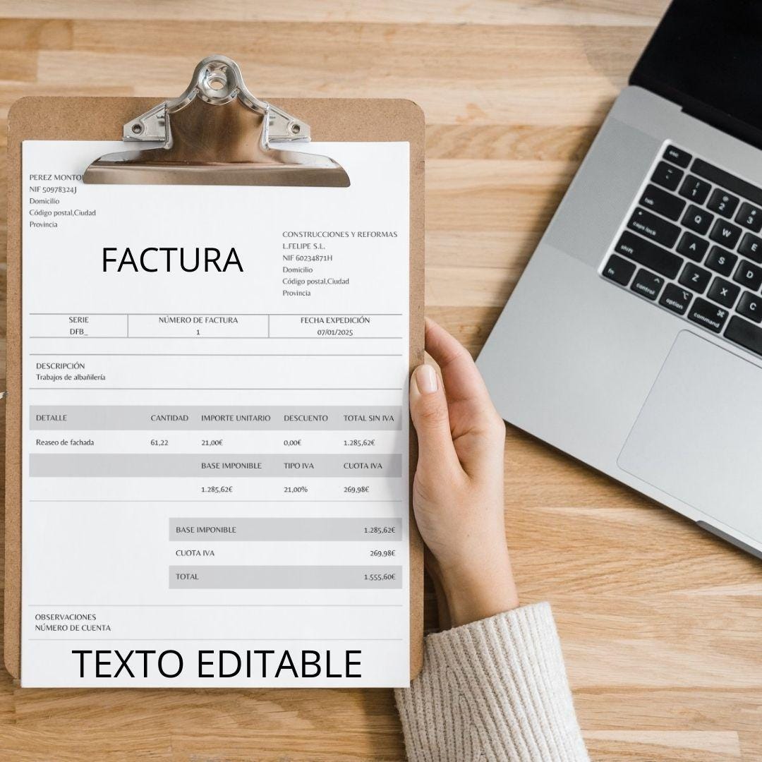Invoice Template for Freelancers Easy to Edit in Canva Spanish Invoice ...