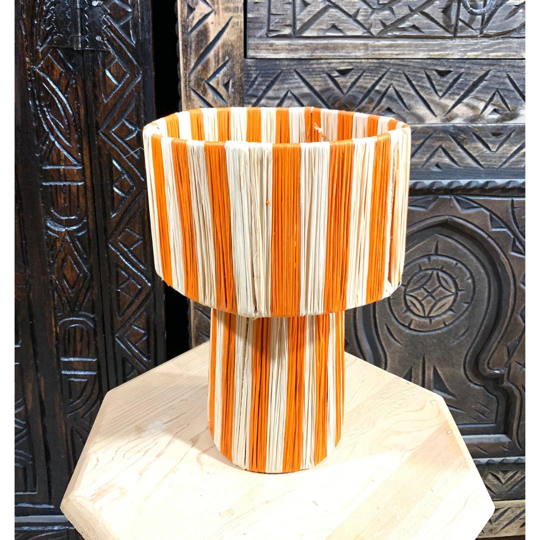 Stripe Raffia Pendant Light, Stripe Lamp Shade Hanging Raffia Lamp ...