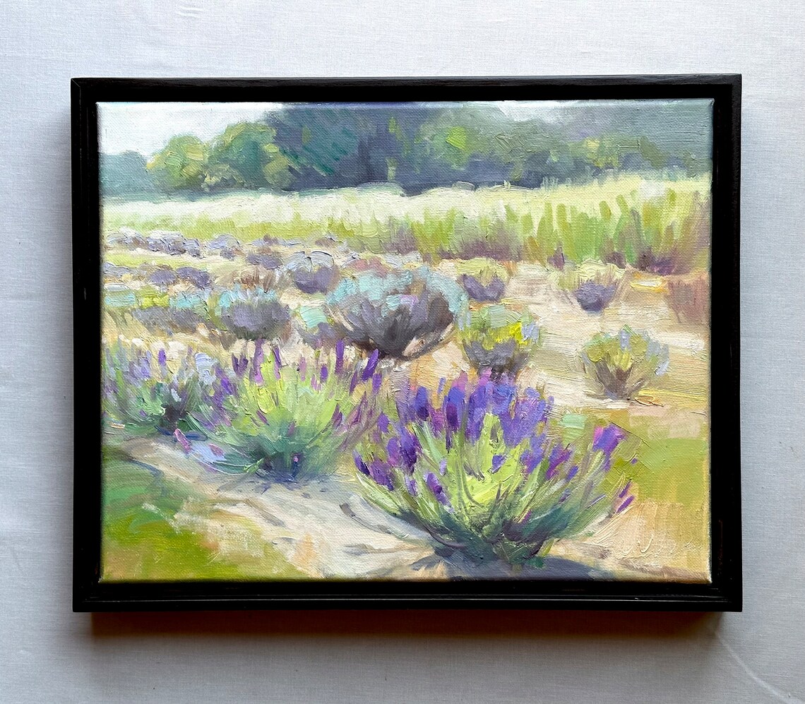Plein Air Landscape Painting Outdoor Still Life, “lavender Lines ...