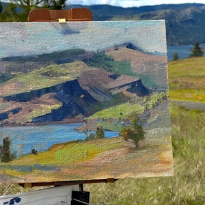 Original Landscape Plein Air Oil Painting PNW Columbia River Gorge ...