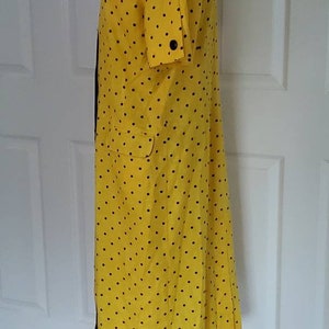 Sunshine Starshine Yellow Black Polka Dot Spotted Button Down Secretary ...