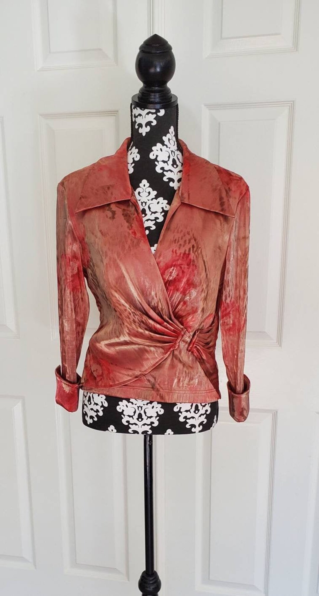 Cachet Color Shift Animal Leopard Cheetah Floral Rose Print Pink Orange ...