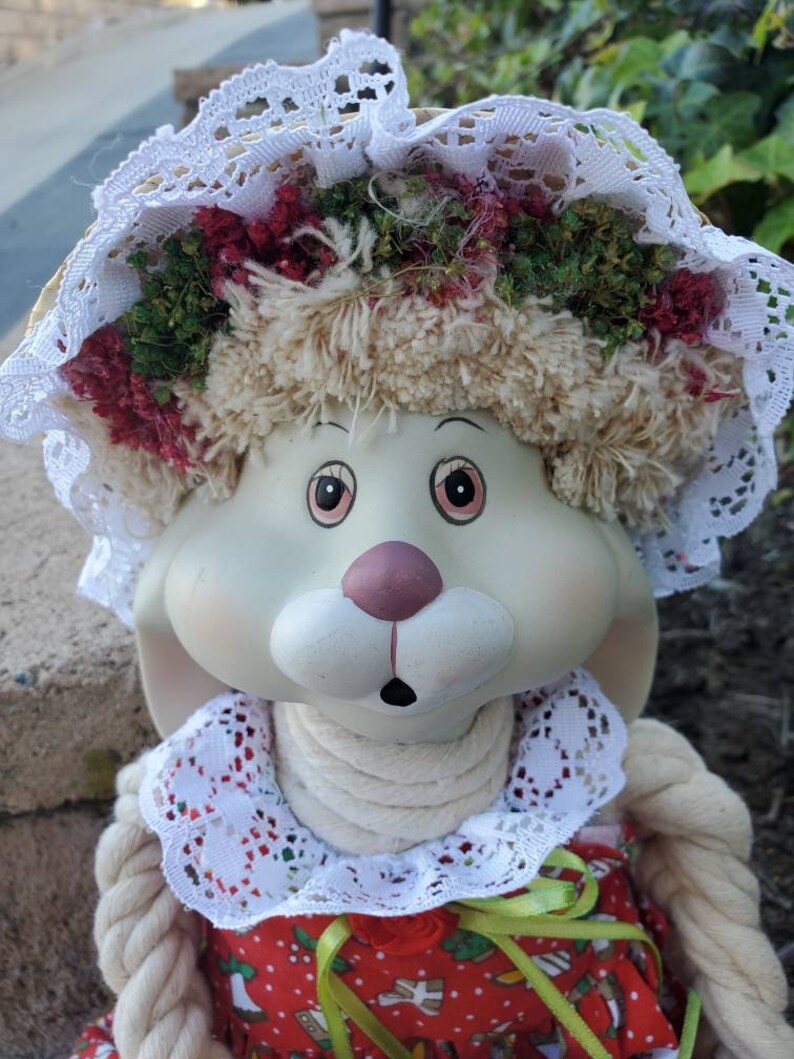 House of Lloyd Flossie Bunny Rabbit Mom Wife Mrs Sitting Rope Wood ...