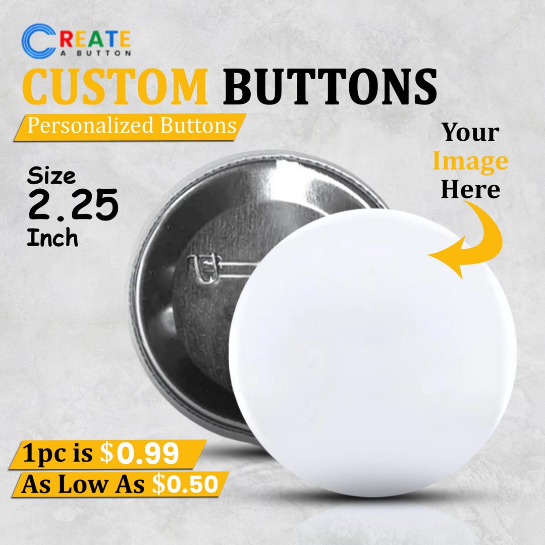 PERSONALIZED PHOTO BUTTONS Promotional Items Buttons, Customized Button ...