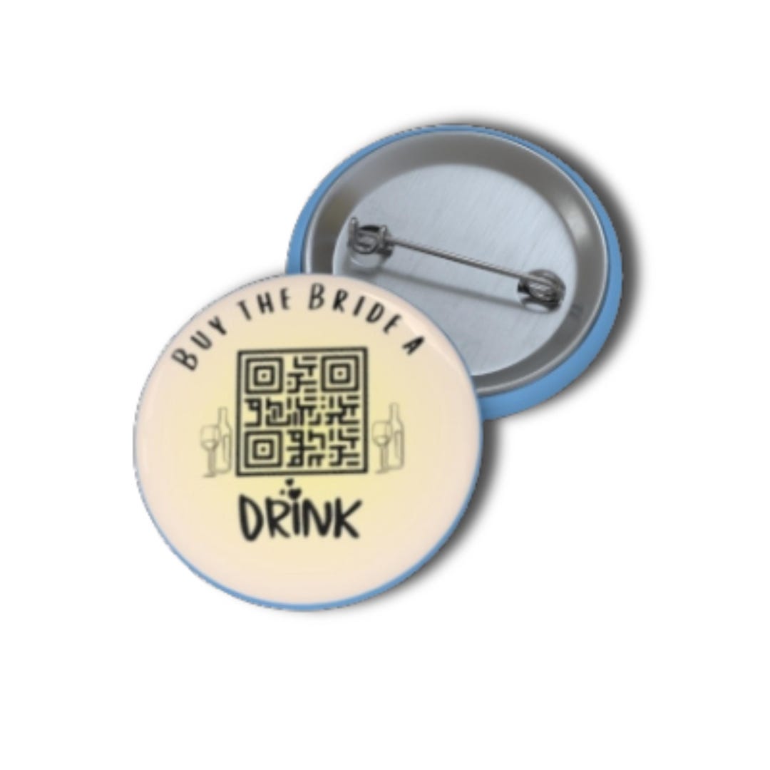 Dynamic Custom QR Code Pin Button Custom Changeable Message of QR Code You Can Customize Qr Code ...