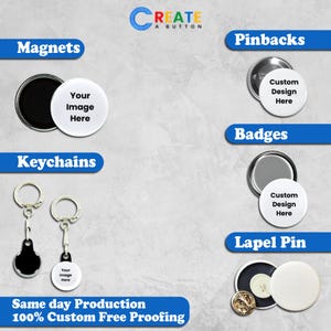Custom Logo Pin Buttons: Branded Badges, Event Giveaways - Etsy