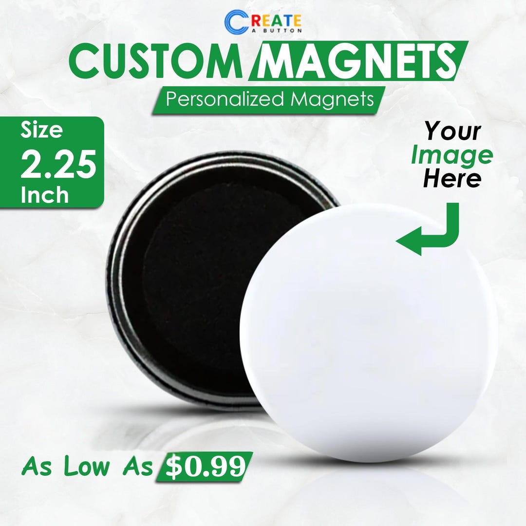 Custom Photo Magnets, 2.25” Round Logo Magnets for Business Events ...