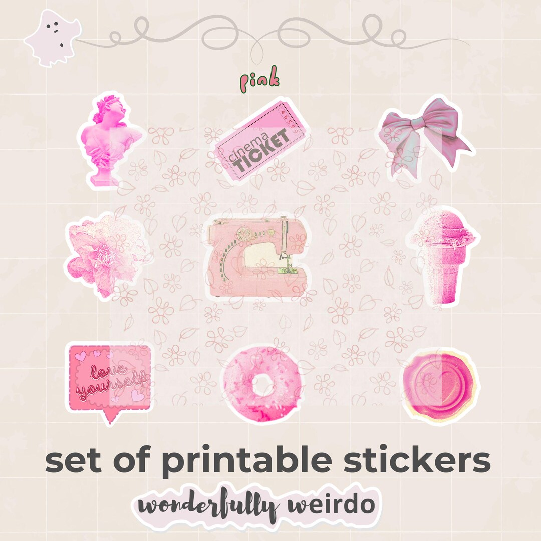 Pretty in Pink! Cute and Aesthetic Pink Stickers for Your Creative ...