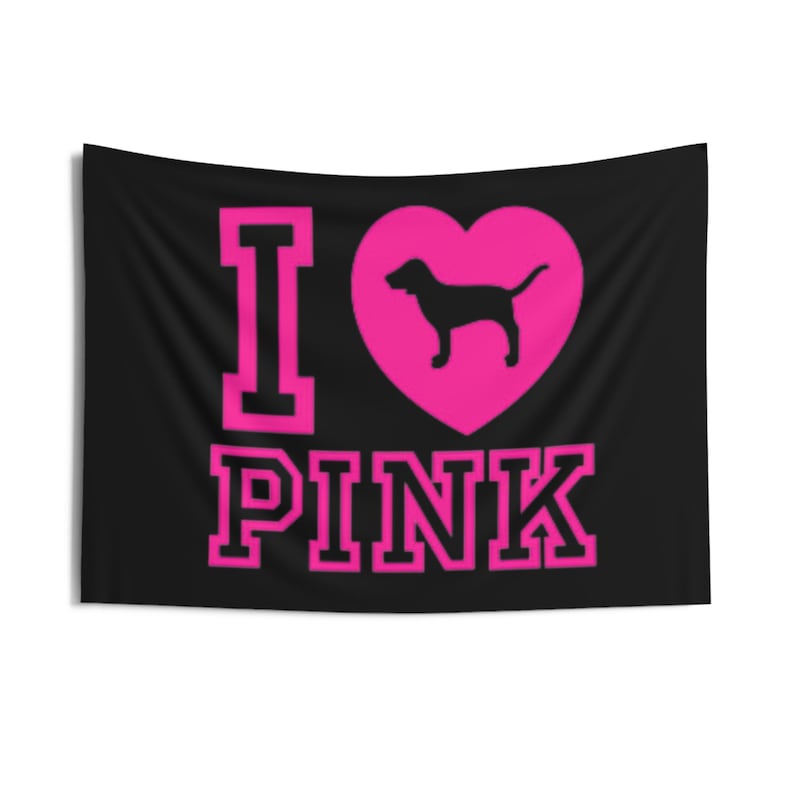 I Love Pink Victorias Secret PINK Wall Tapestry, Wall Decor, Mcbling ...