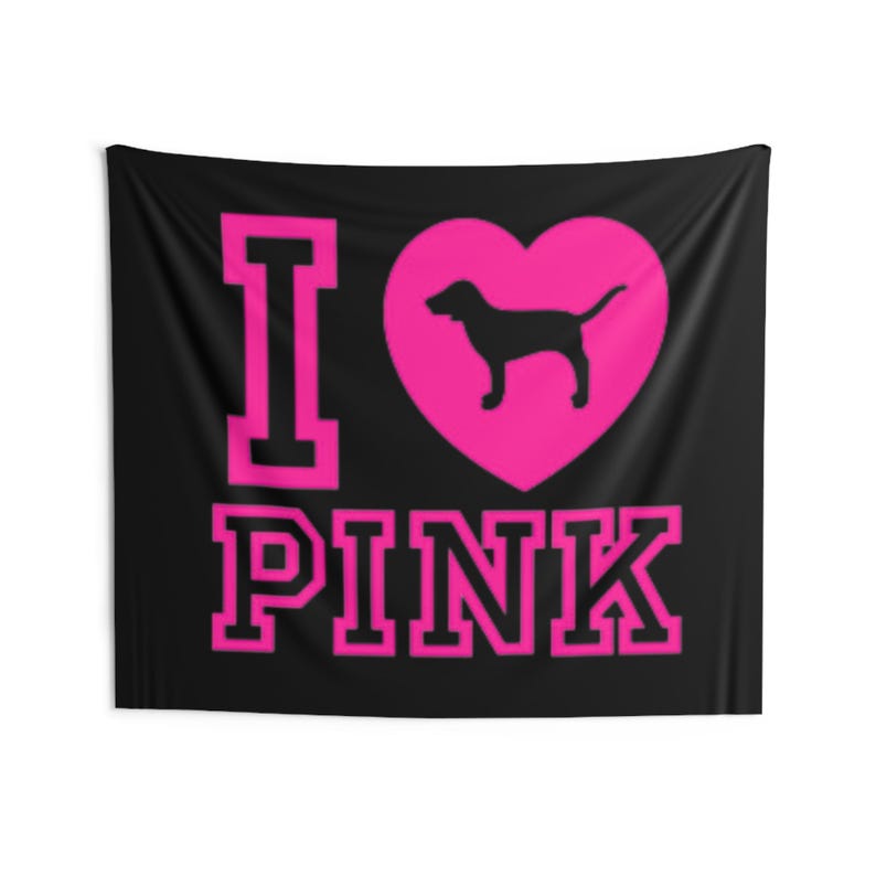 I Love Pink Victorias Secret PINK Wall Tapestry, Wall Decor, Mcbling ...