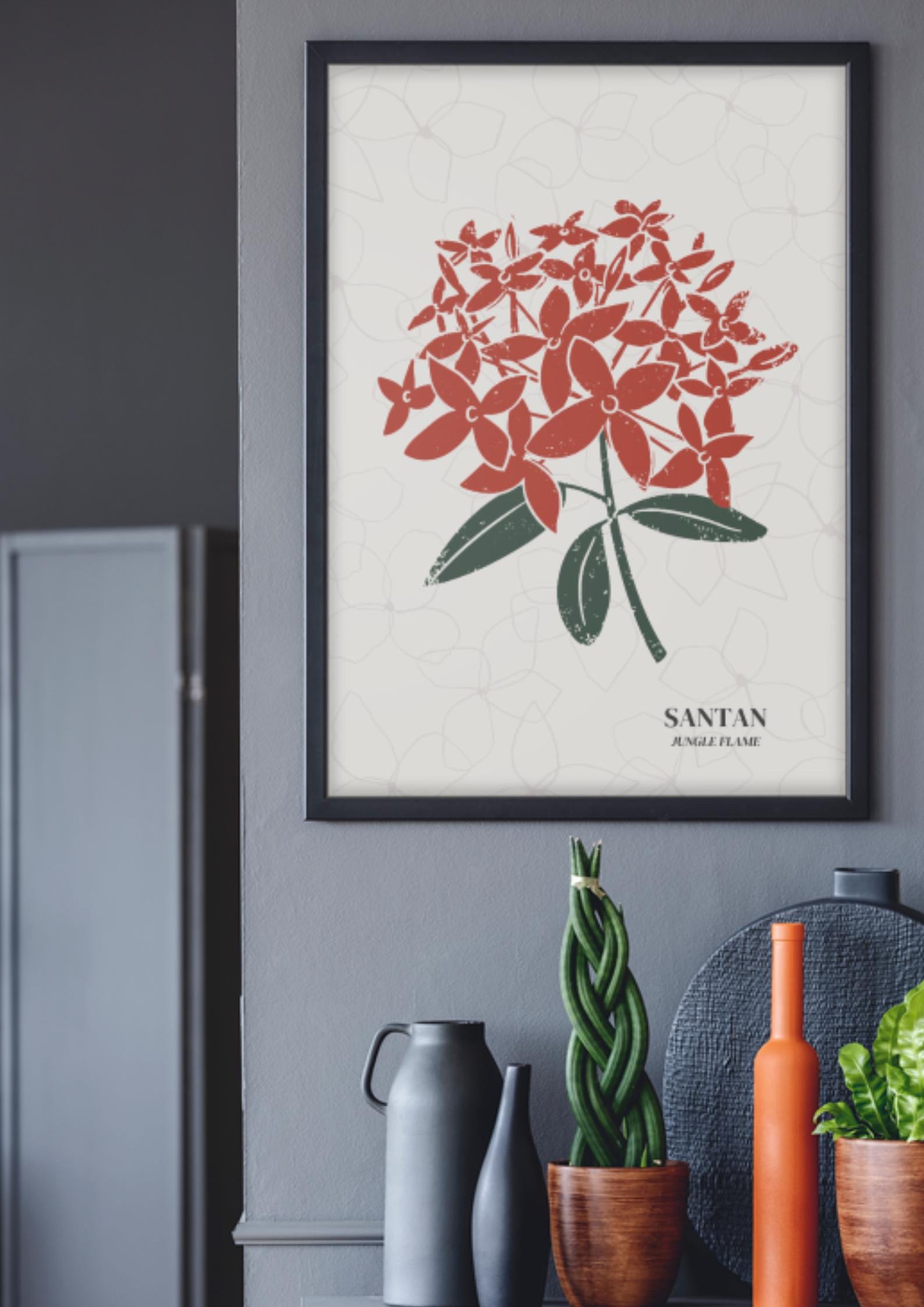 Santan Flower Print: Filipino Botanical Wall Art (digital Download, PDF ...