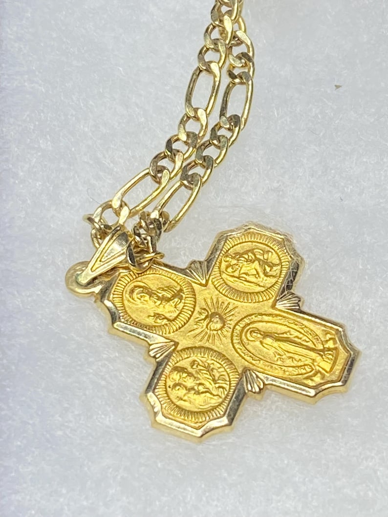 14K Gold Catholic Cross Pendant & Chain – 5g – “call a Priest ...