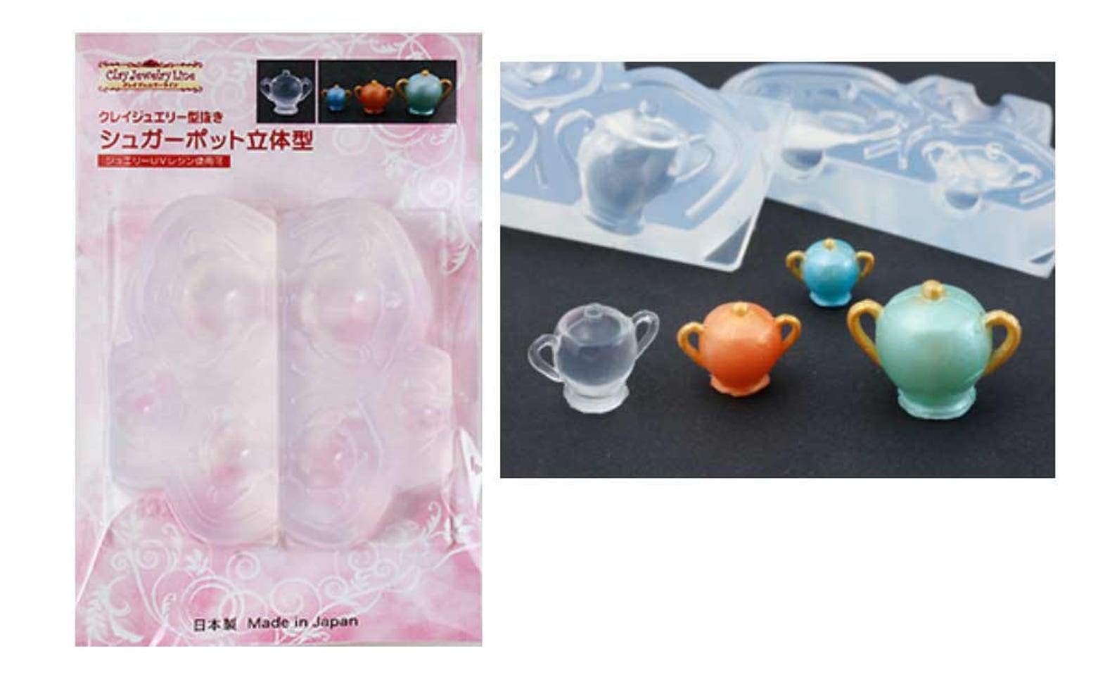 Miniature Sugar Pot or Jar Soft Mold. Two Part Miniature Jar Mold ...