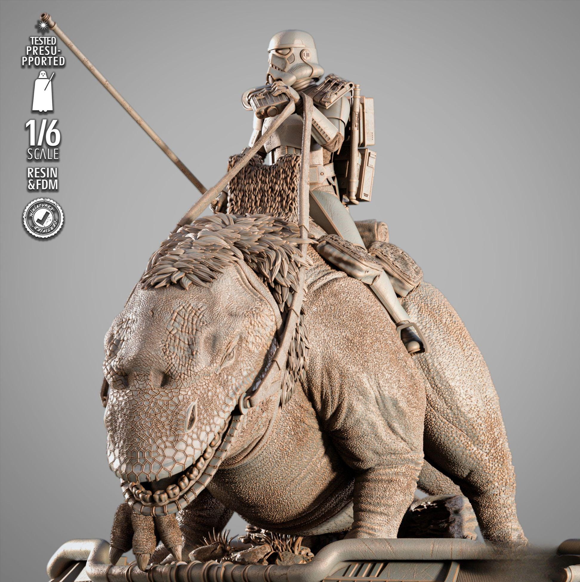 Sand Trooper on Dewback Starwars STL - Etsy