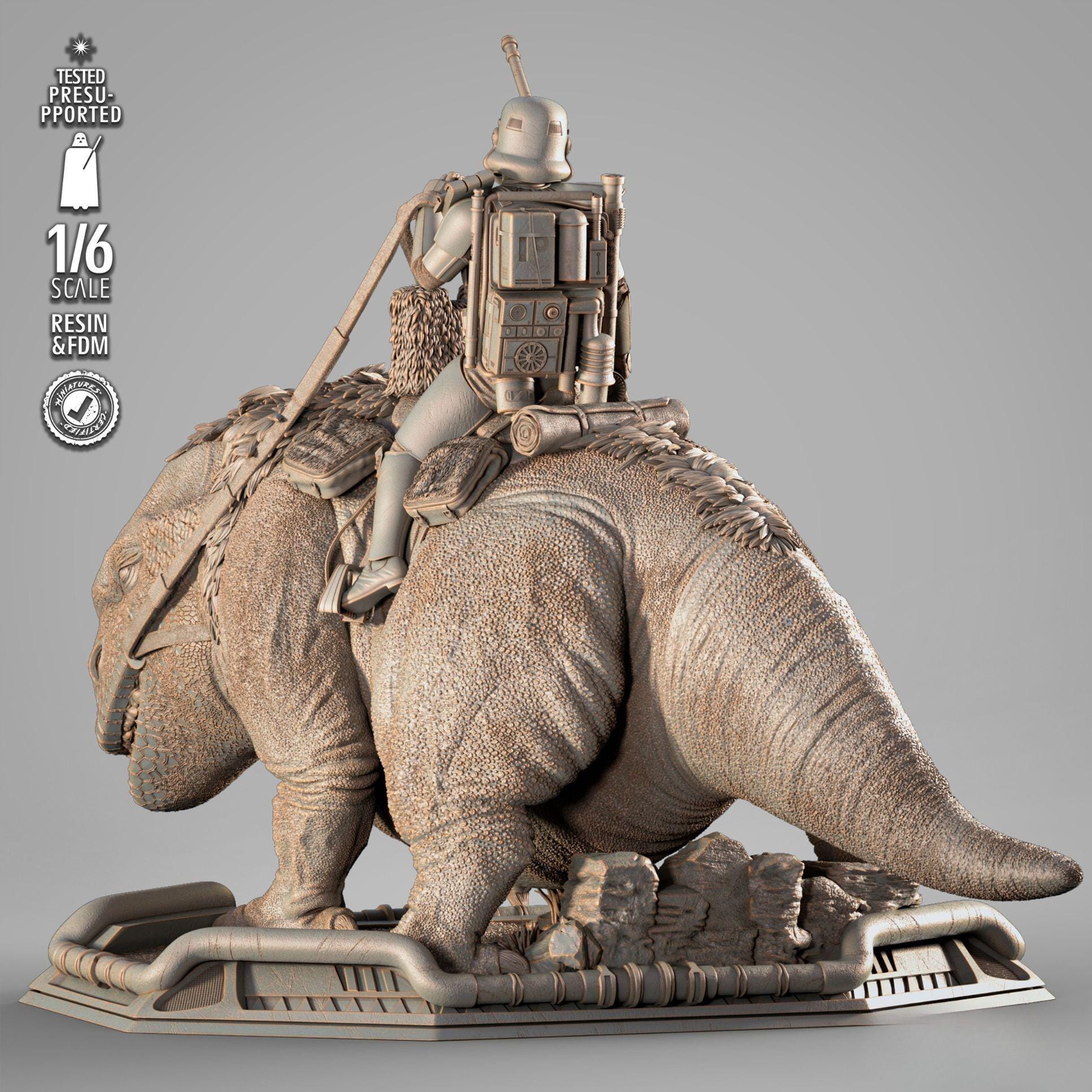 Sand Trooper on Dewback Starwars STL - Etsy