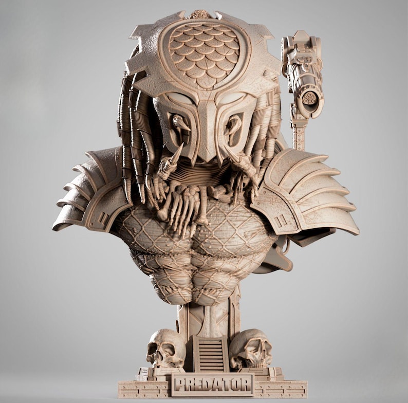 Predator Yautja Hunter Bust STL - Etsy
