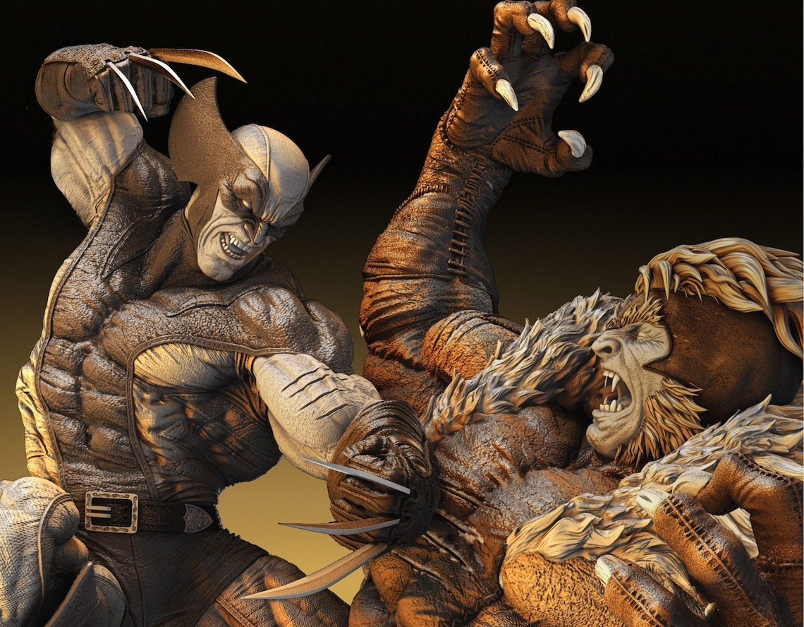 Wolverine VS Sabretooth Diorama STL - Etsy
