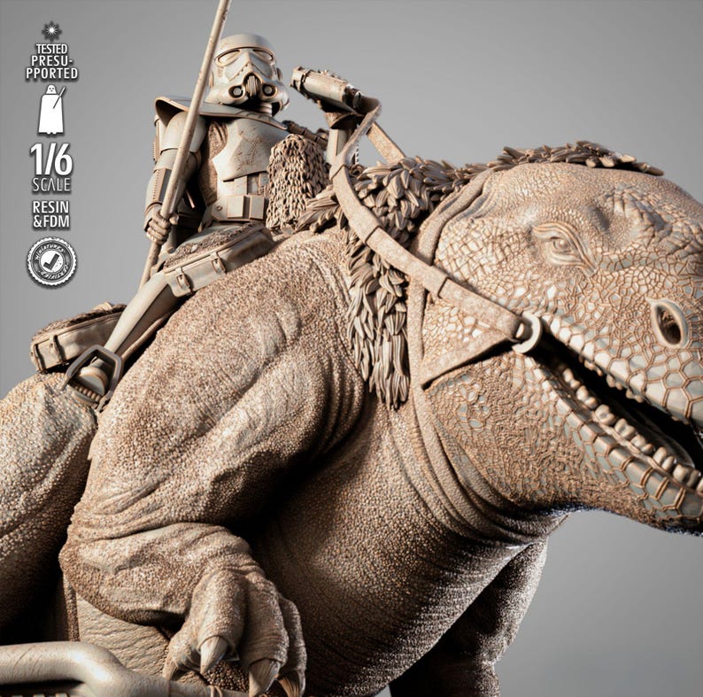 Sand Trooper on Dewback Starwars STL - Etsy